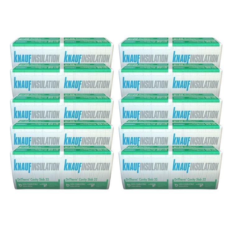100mm Knauf Dritherm 32 Mineral Wool Cavity Wall Insulation - 20 Packs ...